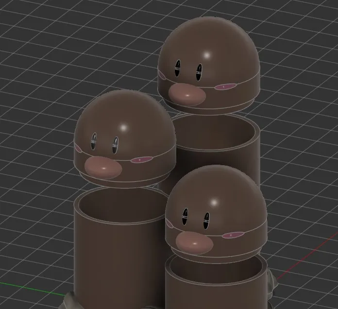 Pokemon 0051 Dugtrio pot plant or mug | 3D models download | Creality Cloud