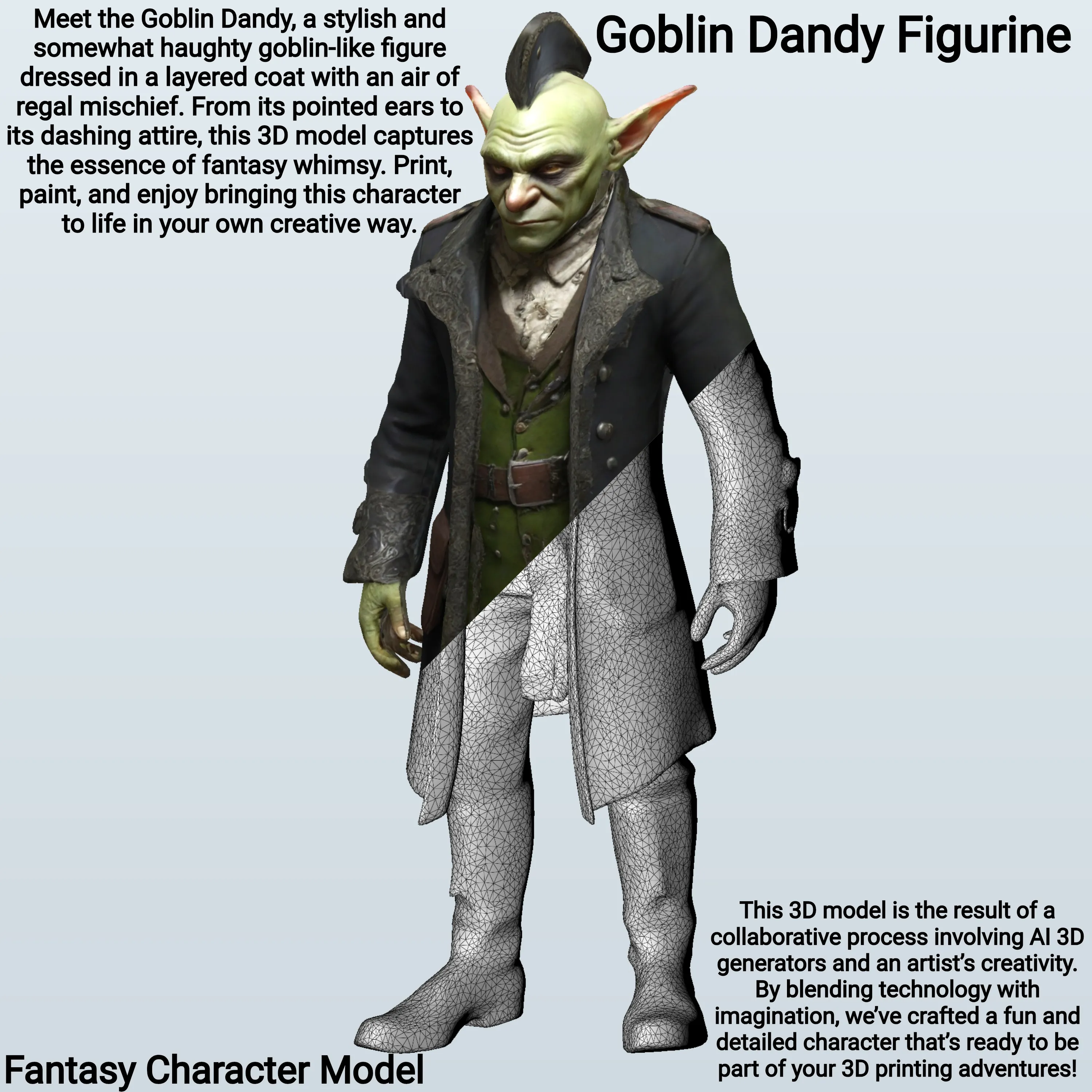 Characters & Creatures STL Download - Goblin Dandy Figurineby MR AnyCAD