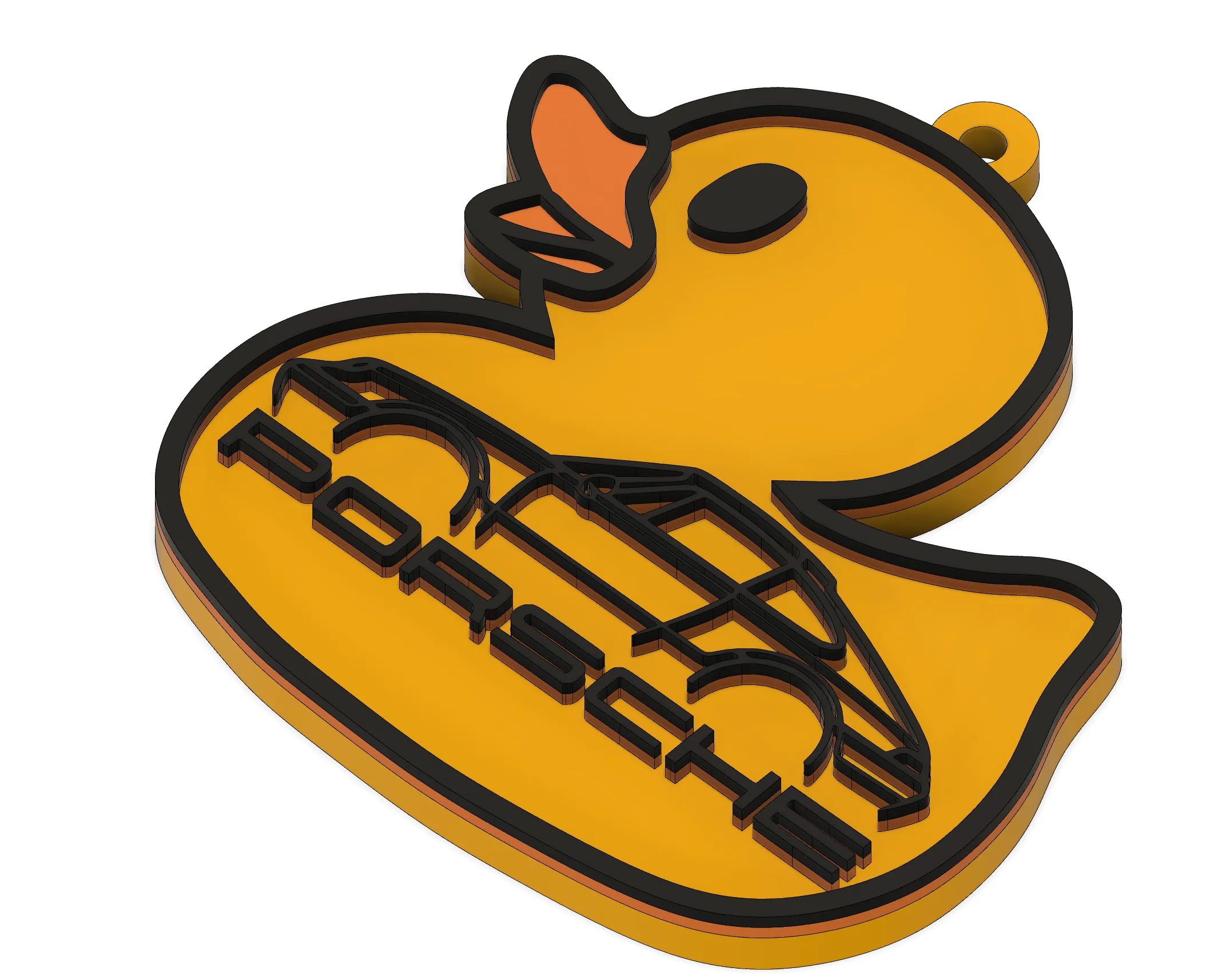 Jewelry & Accessories STL Download - RUBBER DUCK PORSCHE KEYCHAINby ...
