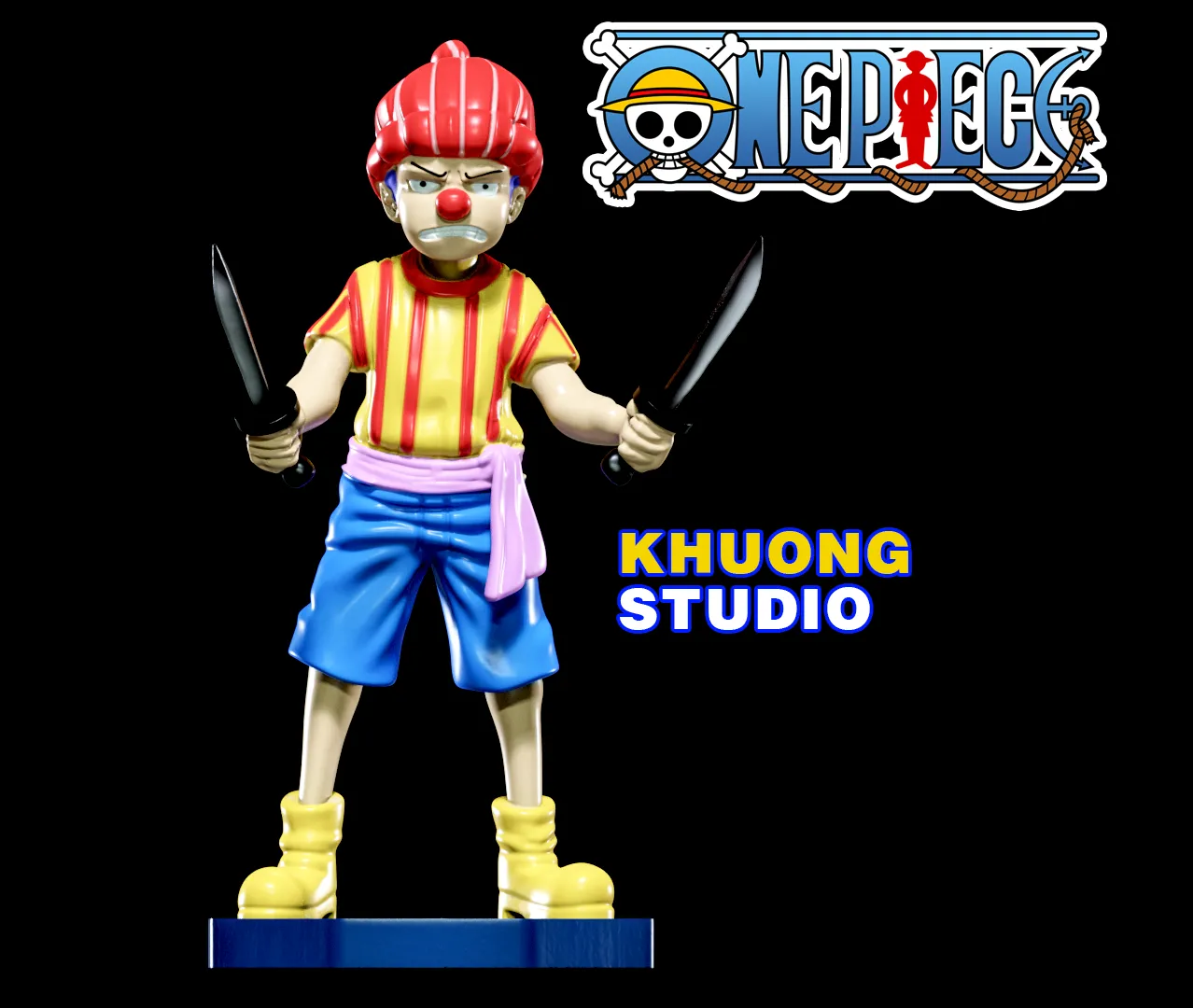 Characters & Creatures STL Download - BUGGY kid FANART - ONE PIECE - 3D ...