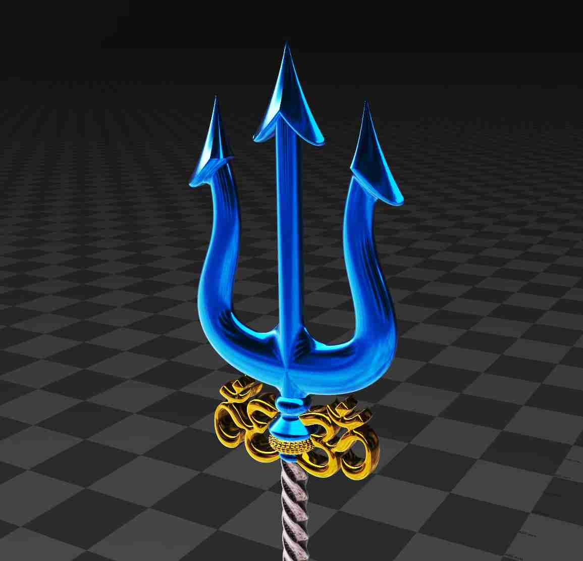 trident with AUM / OM symbol | 3D models download | Creality Cloud