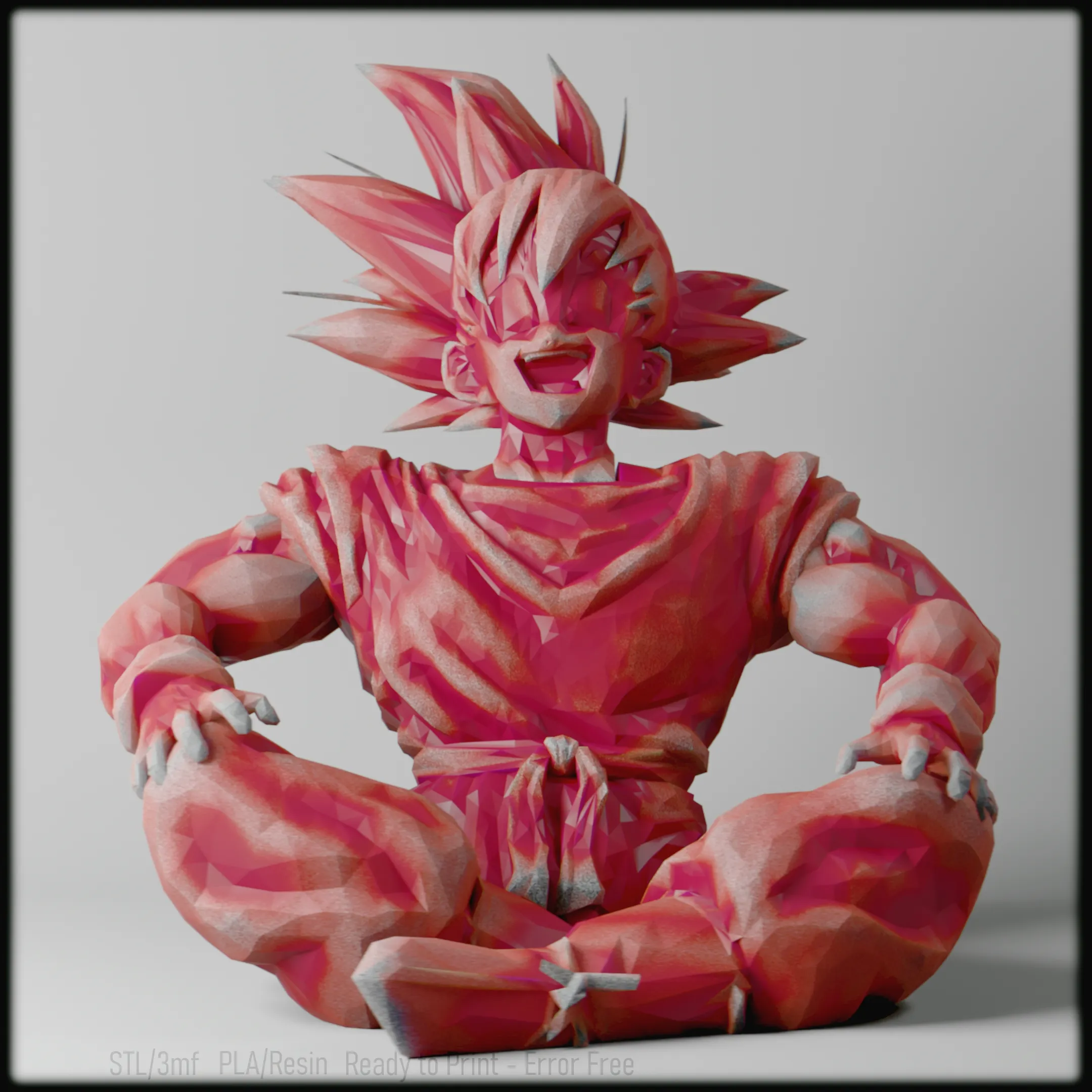 3D Printer Files | 3MF File | Goku Low Poly Fan Art | Creality Cloud