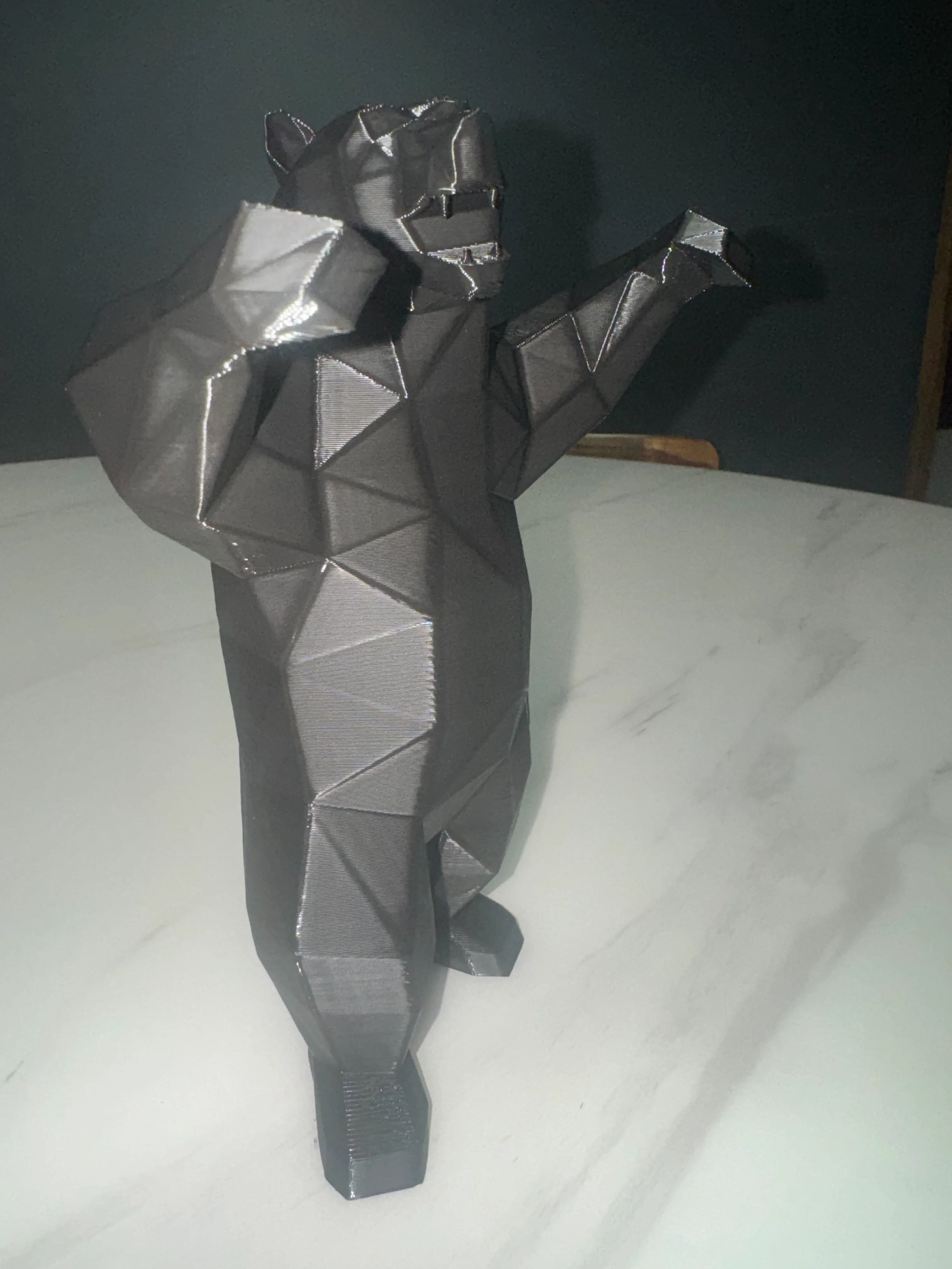 Sculptures & Artworks STL Download - Low Poly Bear. Elevate Your Space ...