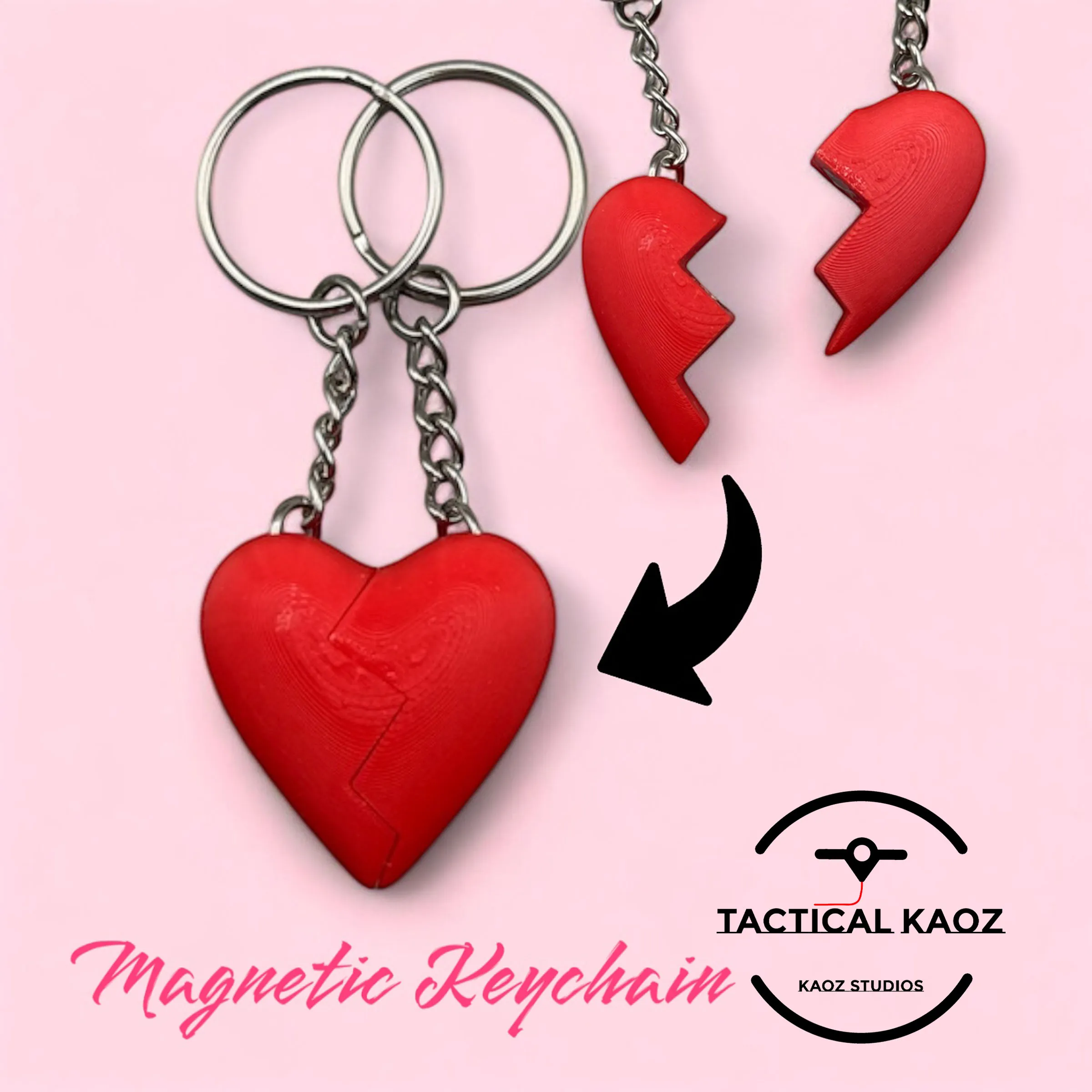Jewelry & Accessories STL Download - Magnetic Heart Keychain - A Love ...