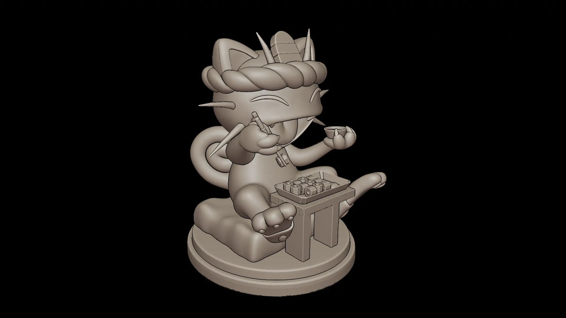 Characters & Creatures STL Download - chef meowth - Pokemonby Jlo3d