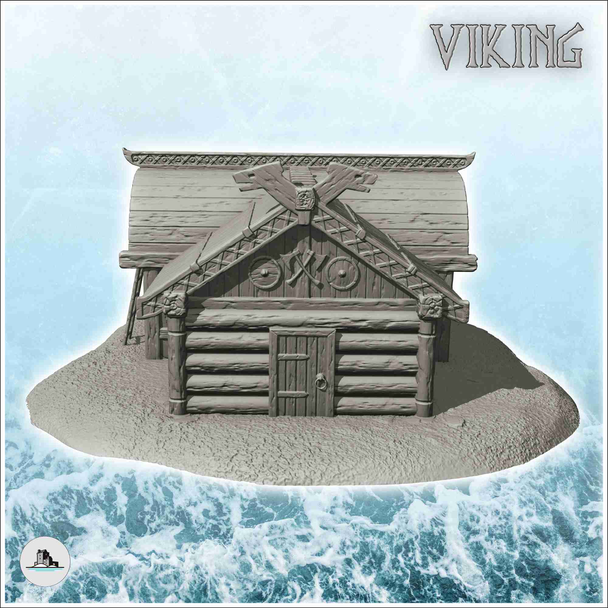 Wooden Viking warehouse with canopy and accessories (2) | 3D models ...