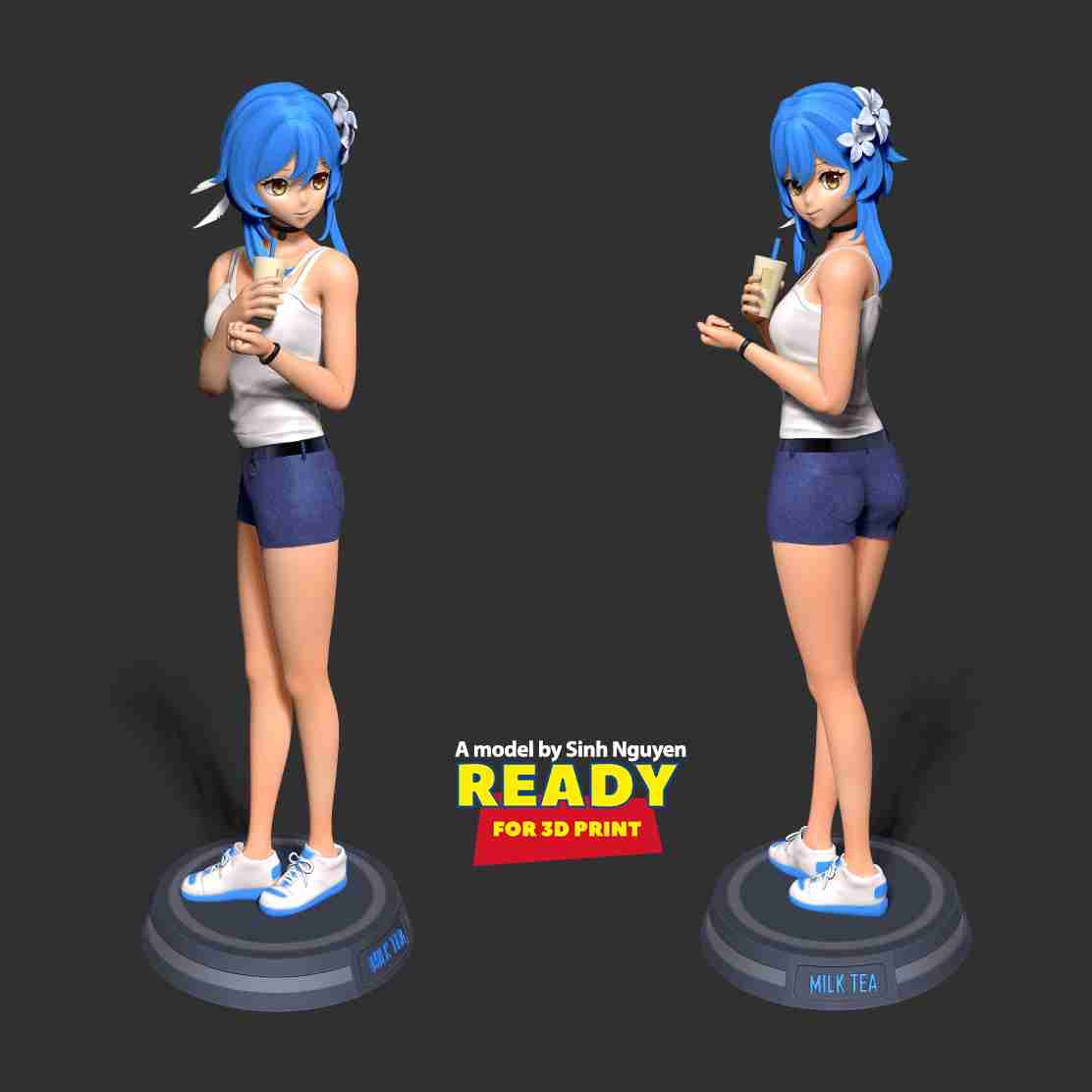 Milk Tea Girl 3d Models Download Creality Cloud