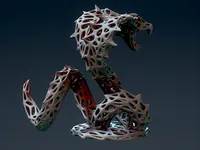 Digital Art STL Download - Voronoi Cobraby DnD_Geek
