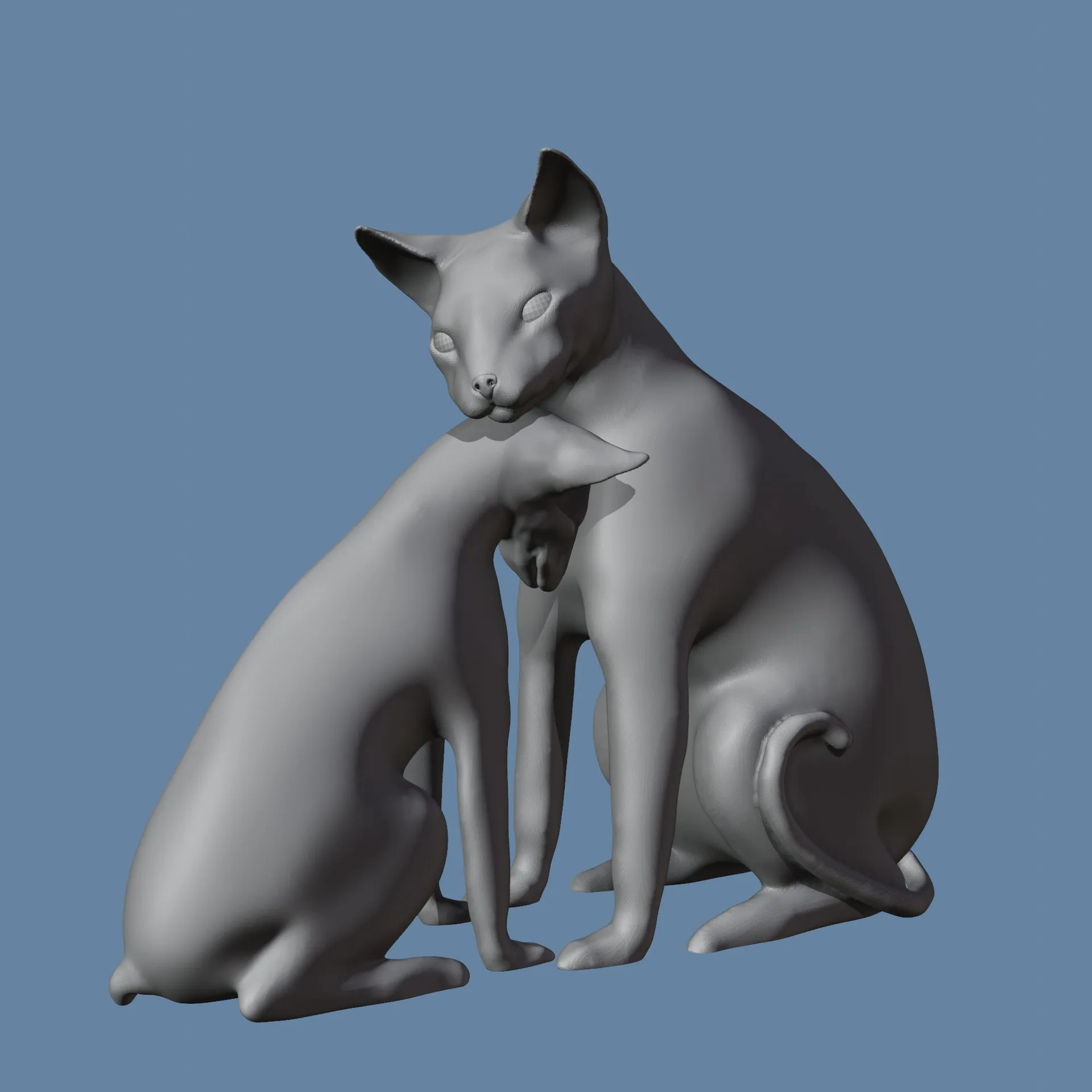 Sculptures & ArtworksSTL 다운로드 -Couple Cats Statue - Micopoly