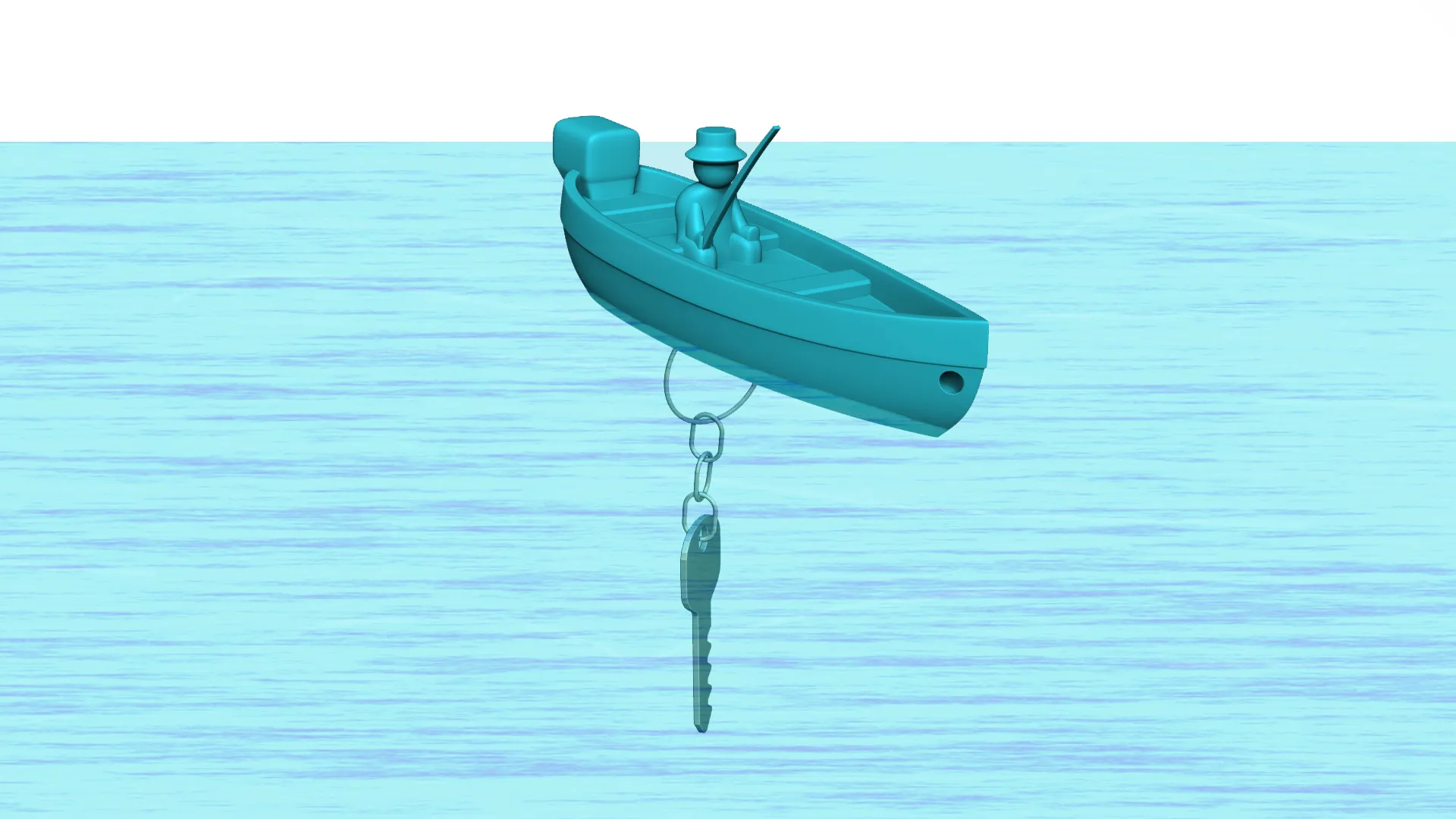 Fisherman Keychain Floating Boat - Key Saver | 3D models download ...