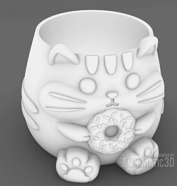 Other STL Download - cute baby cat flower pot planter pencil holder ...