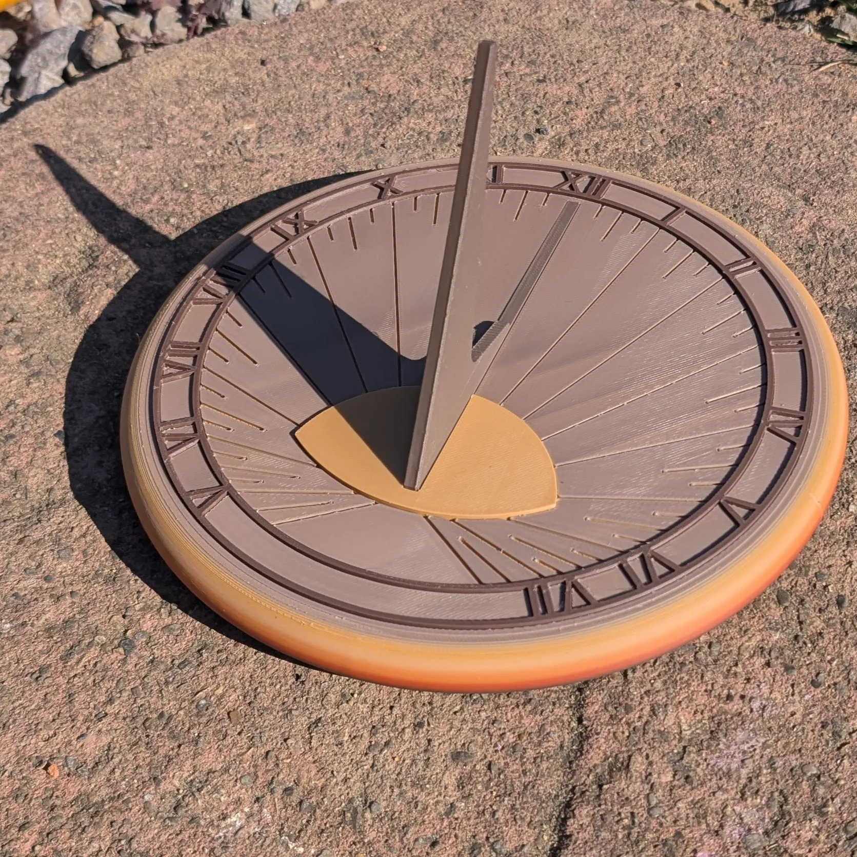 I've been meaning to try printing one of these sundials in this rainbow ...