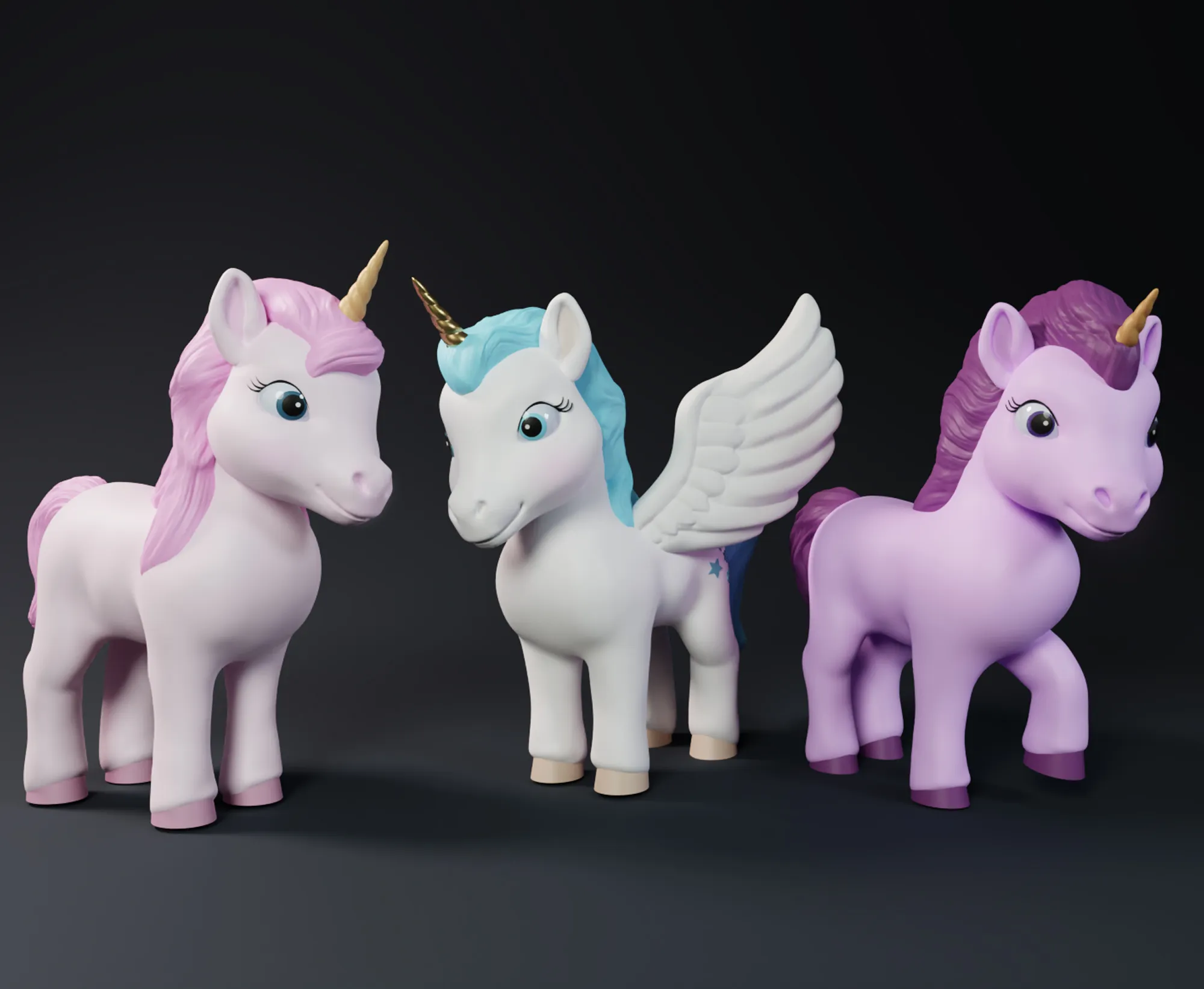 Other STL Download - Unicorn Collection n1,2,3 - Sweet dreamers Set ...