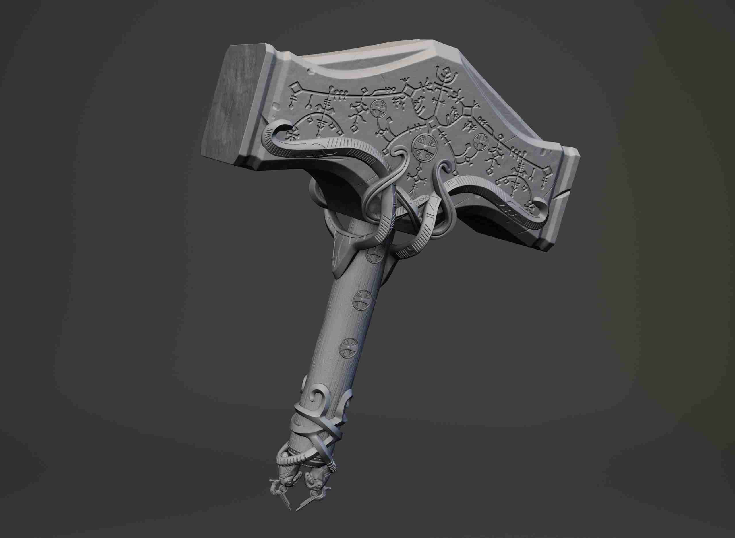 MJOLNIR - GOD OF WAR - READY TO PRINT 3D MODEL | 3D models download ...