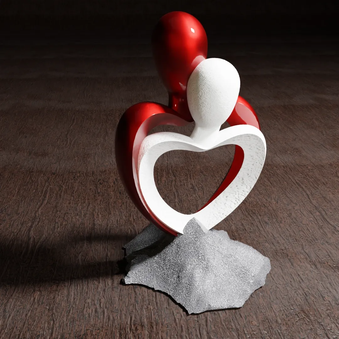 Free Sculptures & Artworks STL Download - Heart Sculptureby Crazy3D