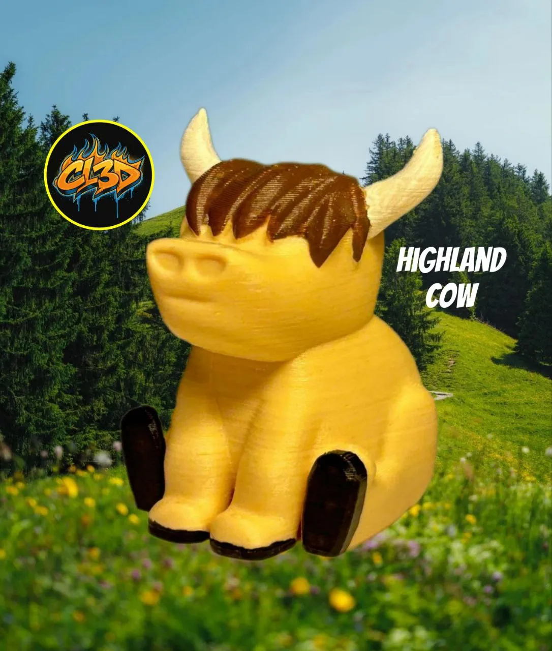 3D Printer Files | 3MF File | Highland Cow Mini Farm Animal | Creality ...