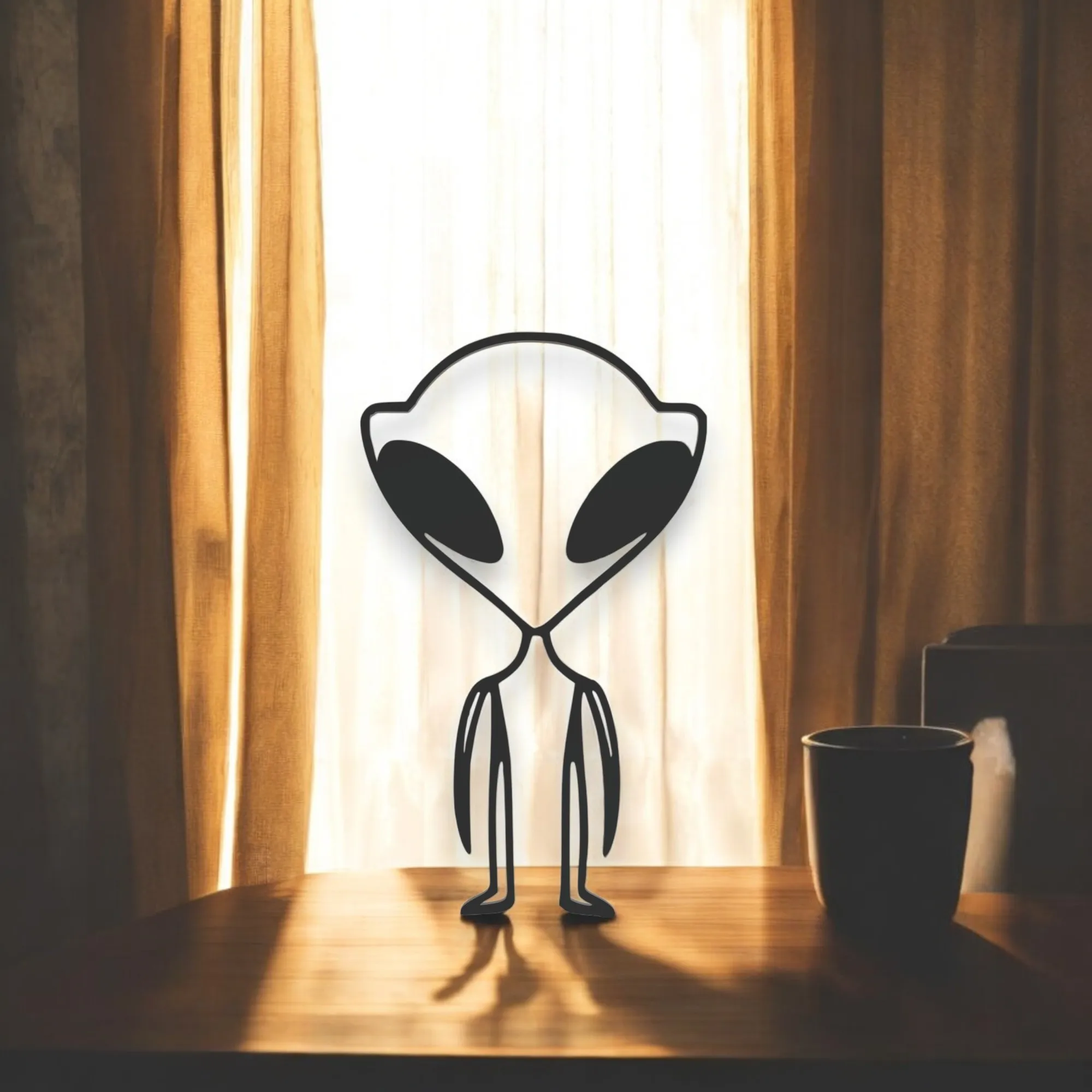 Home Decorations & Ornaments STL Download - Alien Line Art, Desktop ...