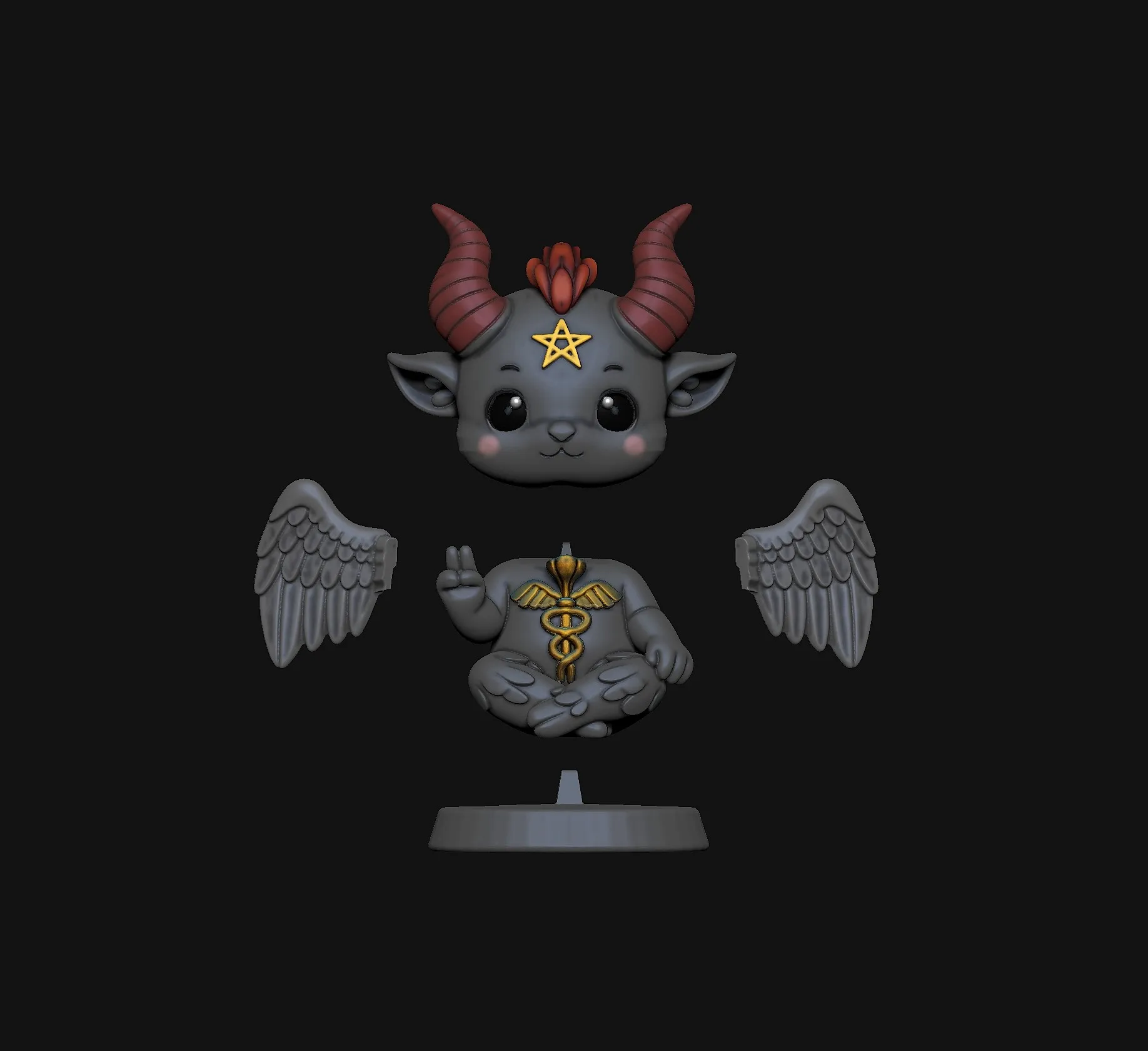 Characters & Creatures STL Download - Chibi and cute Baphomet ...