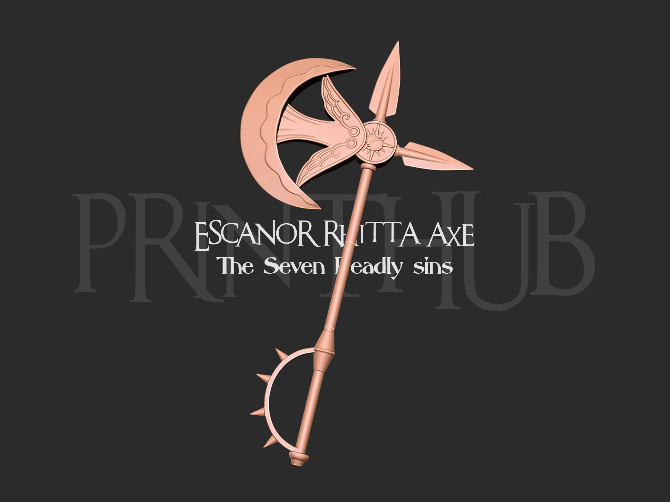 Escanor rhitta axe - Seven Deadly sins 3D Print model | 3D models ...