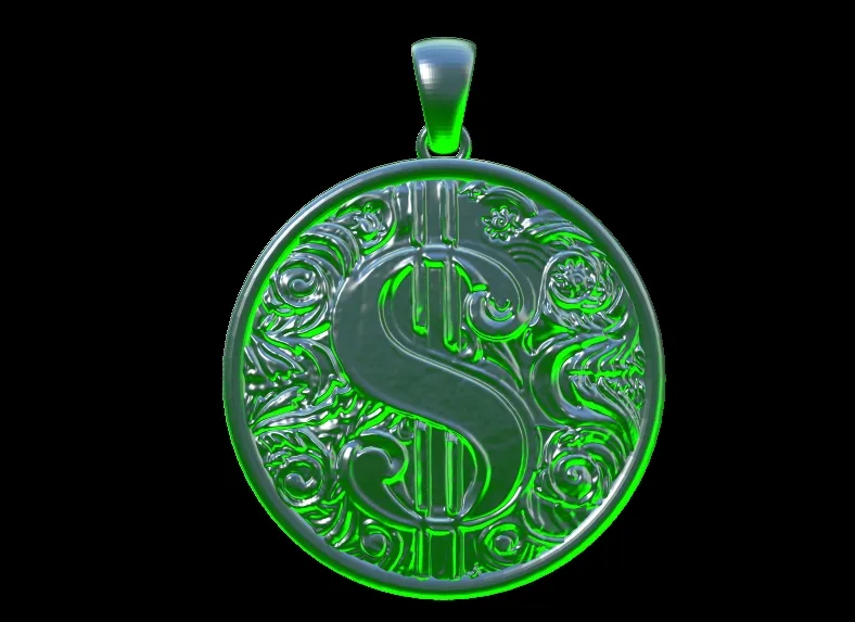 Jewelry & Accessories STL Download - Dollar Sign Pendantby Christina3d