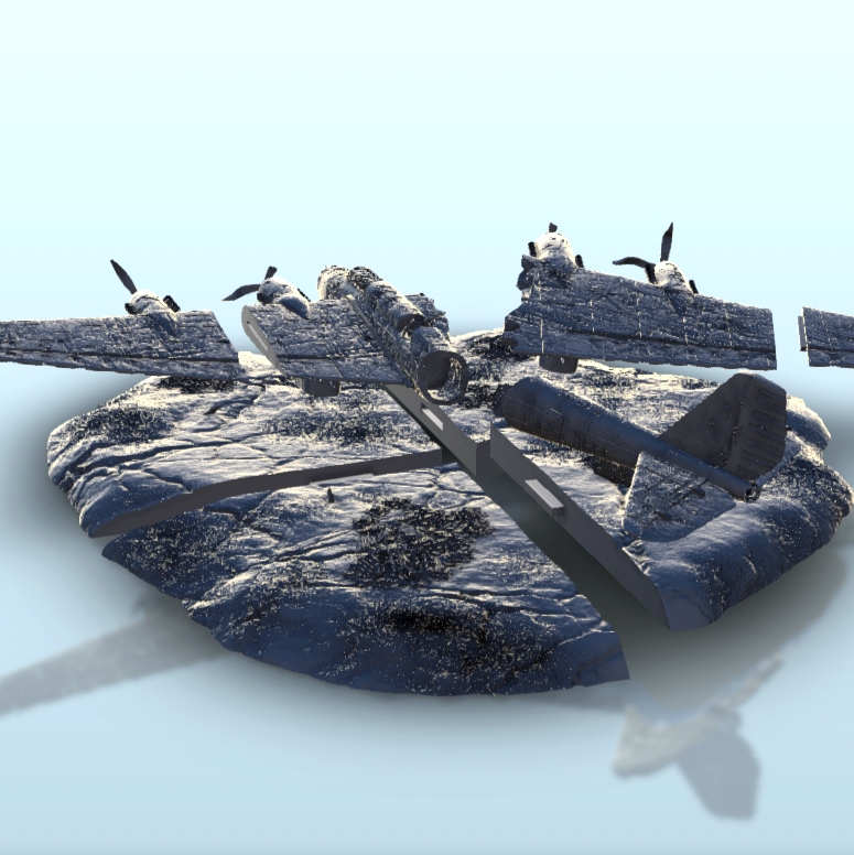 Airplane carcass of crashed Petlyakov Pe-8 - WW2 terrain | 3D models ...