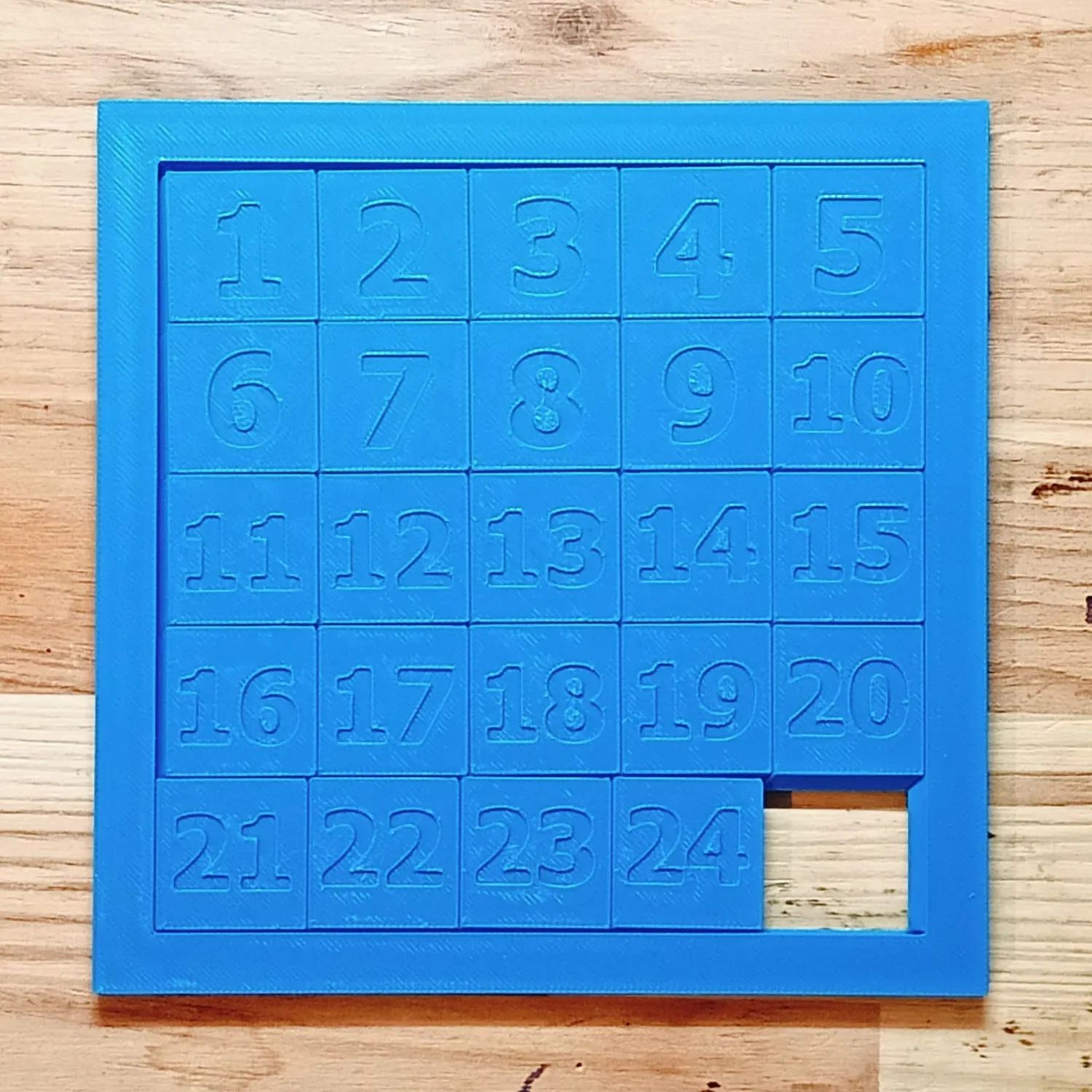 3D Printer Files | 3MF File | Sliding puzzle game (1 to 24 numbered ...