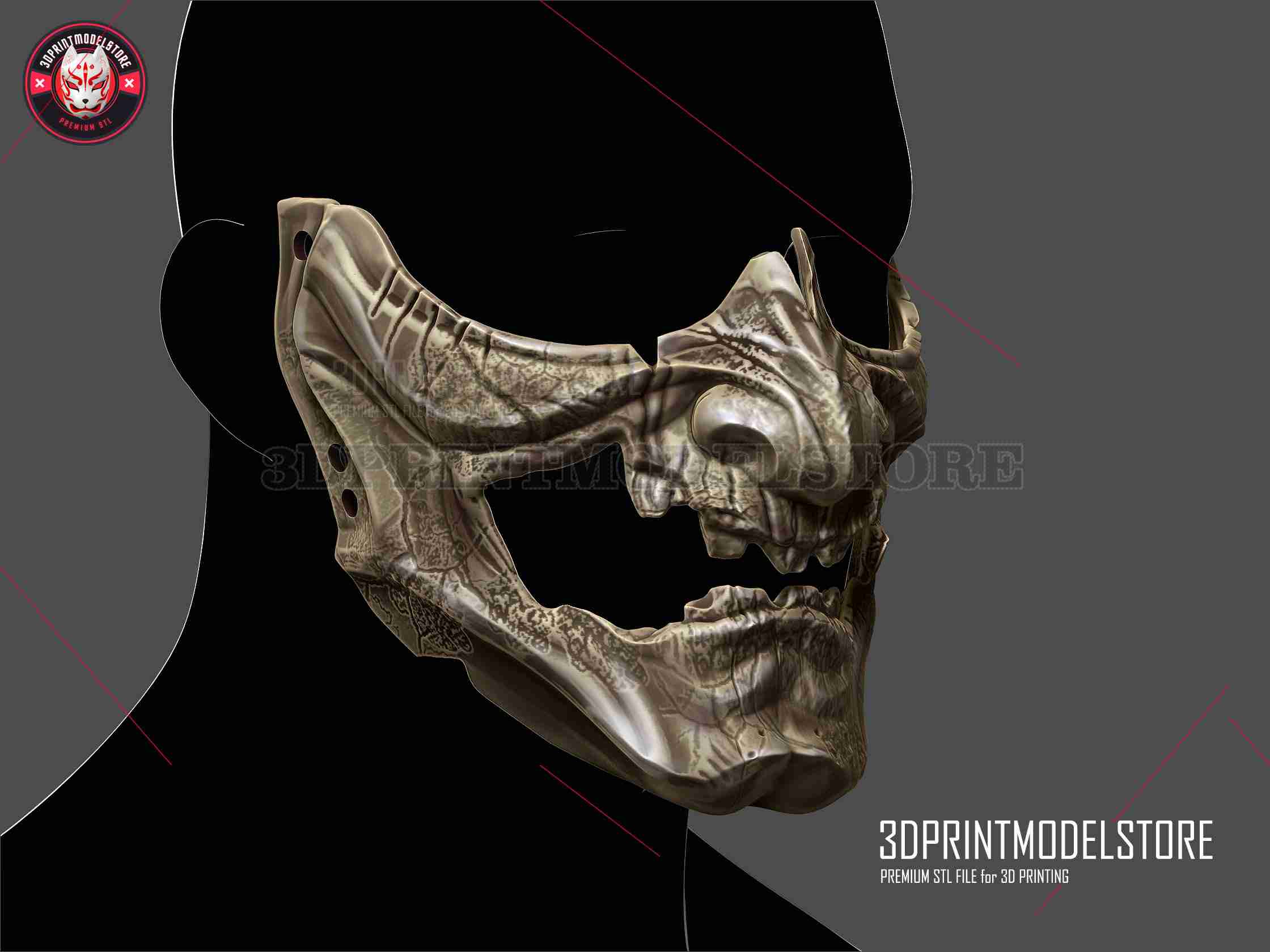 Ghost of Tsushima Skeletal Mask - Japanese Oni Samurai Mask | 3D models ...