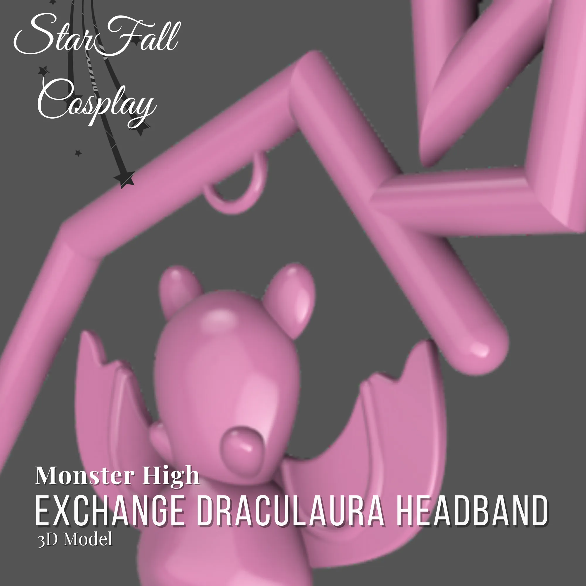 Cosplay STL Download - Monster Exchange Draculaura Headband 3D Modelby ...