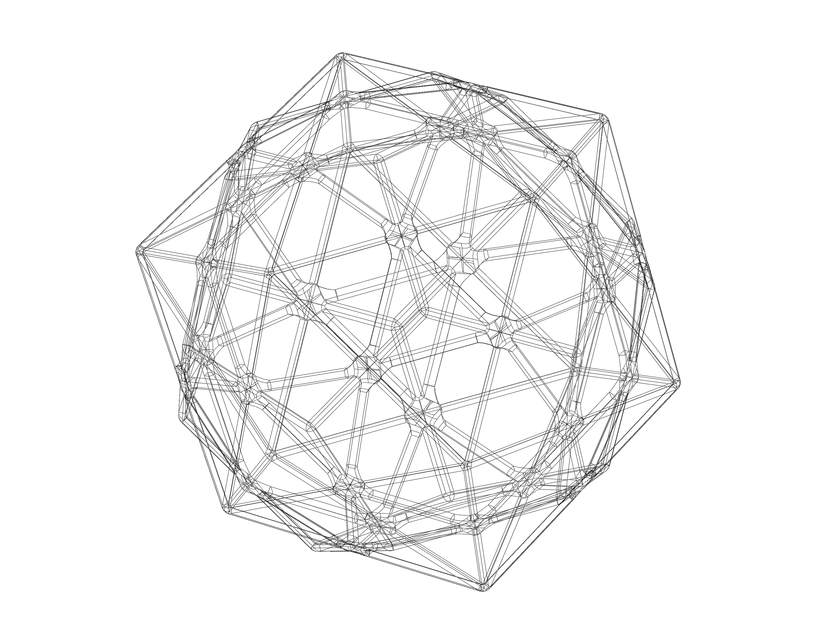 Wireframe Shape Compound of Dodecahedron and Icosahedron | 3D models ...