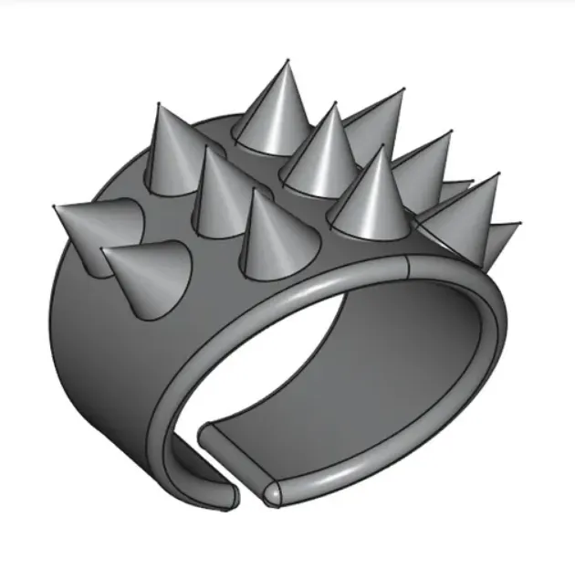 Jewelry & Accessories STL Download - 6 spiked finger ringsby Indice89