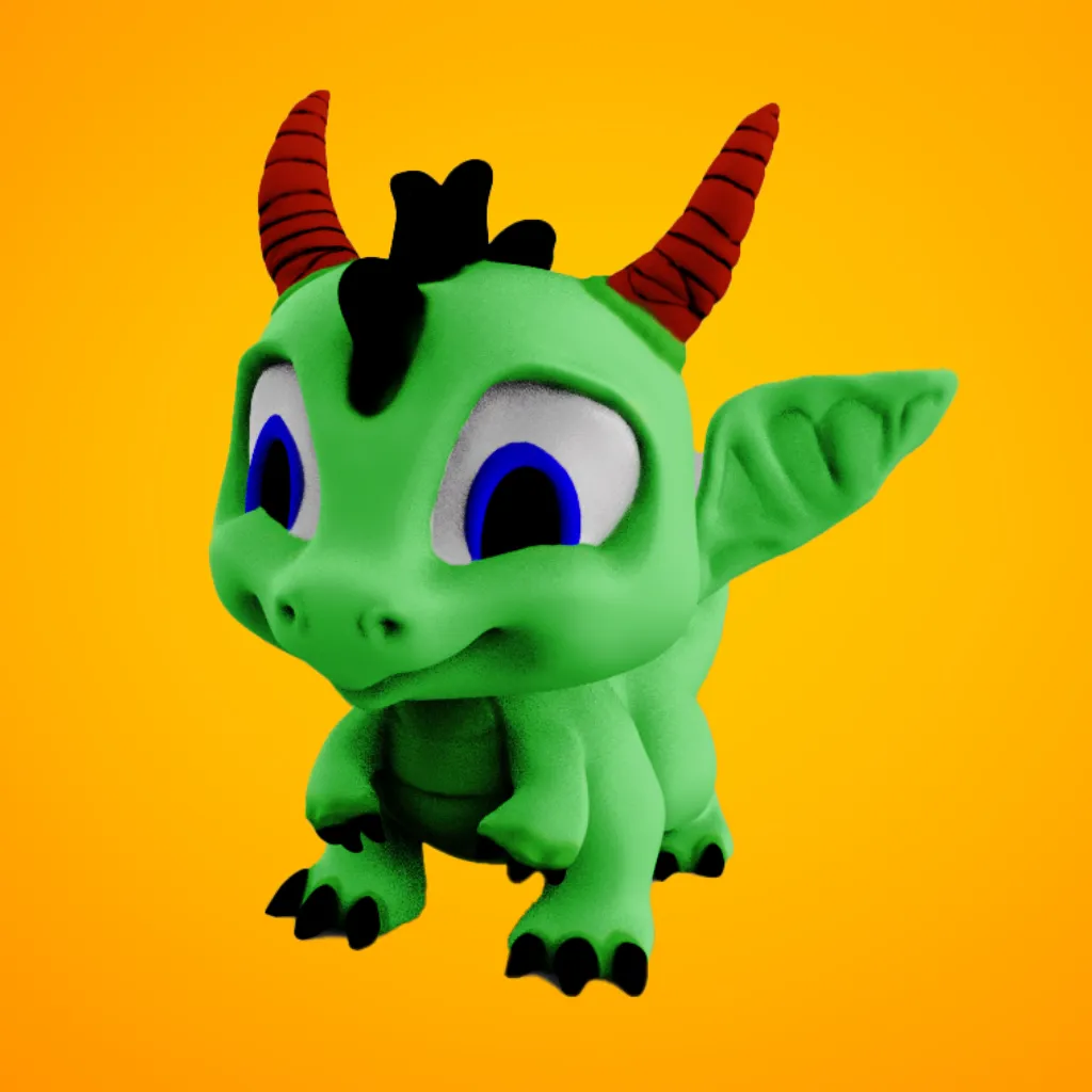 Characters & Creatures STL Download - Sparky Cute Baby Boy Dragonby ...