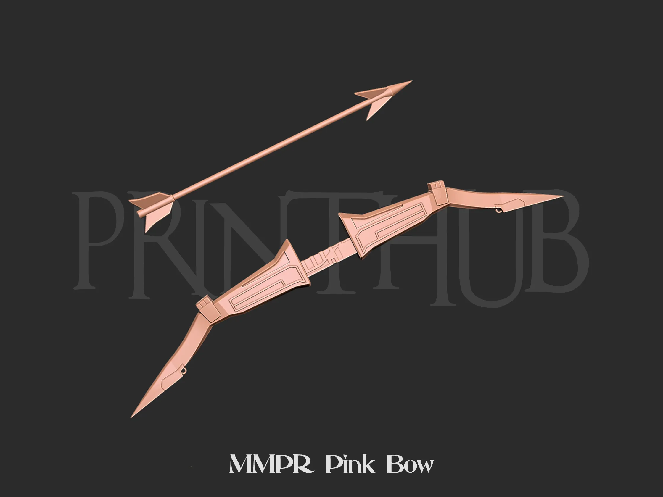 Cosplay STL Download - MMPR Pink Ranger Bow for cosplayby Printhub