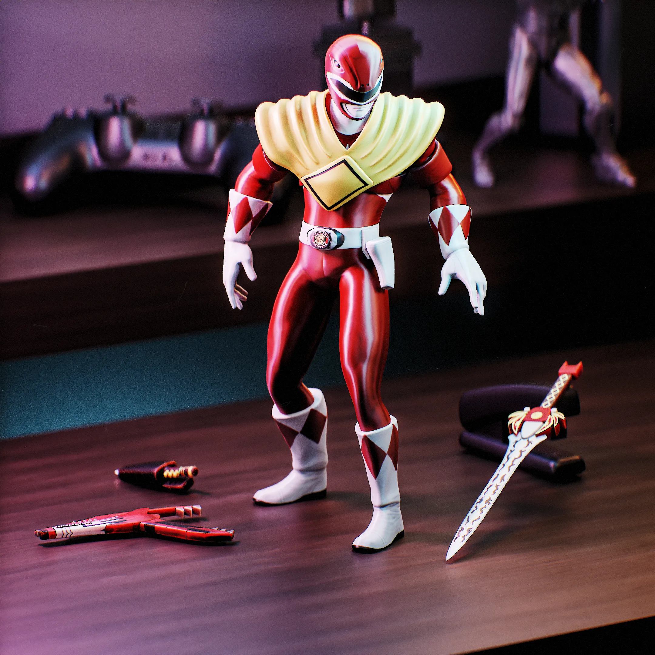 Characters & Creatures STL Download - Red Power Ranger - Jason Lee ...