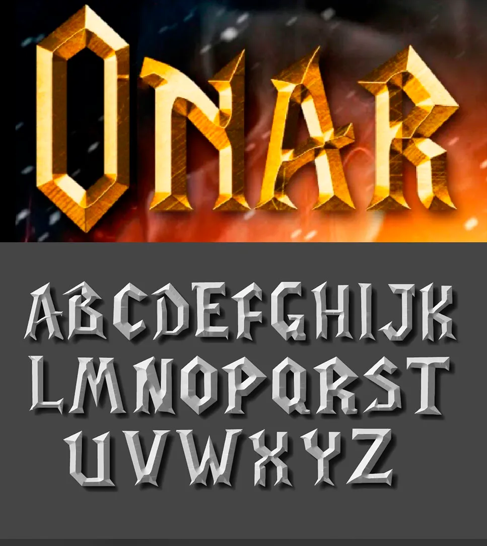 Digital Art STL Download - Font alphabet Letters Legendary styleby ...