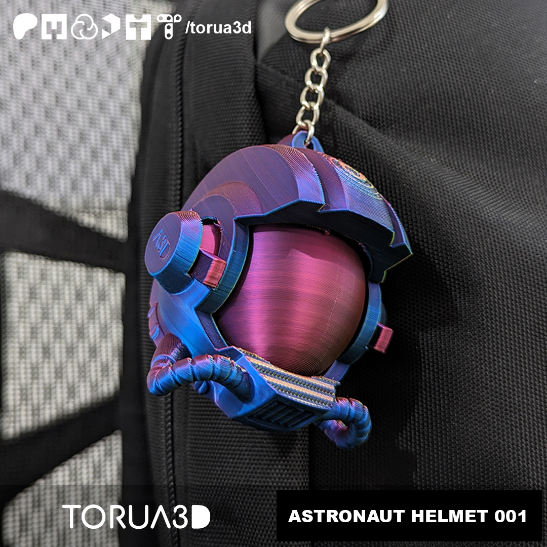Astronaut Helmet Keychian 001 - Print in place - STL File | 3D models ...