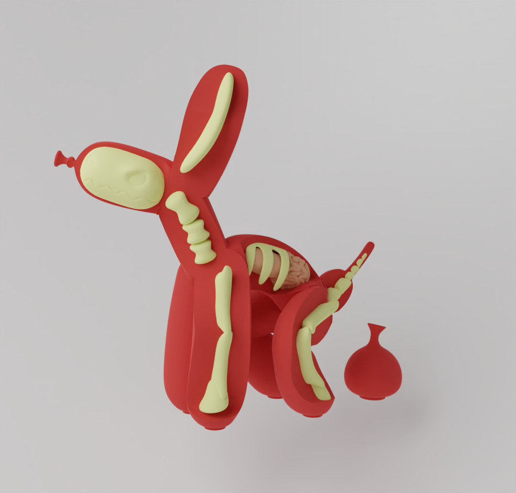 Balloon Dog Flayed Open Dissected Art Toy | 3D models download ...