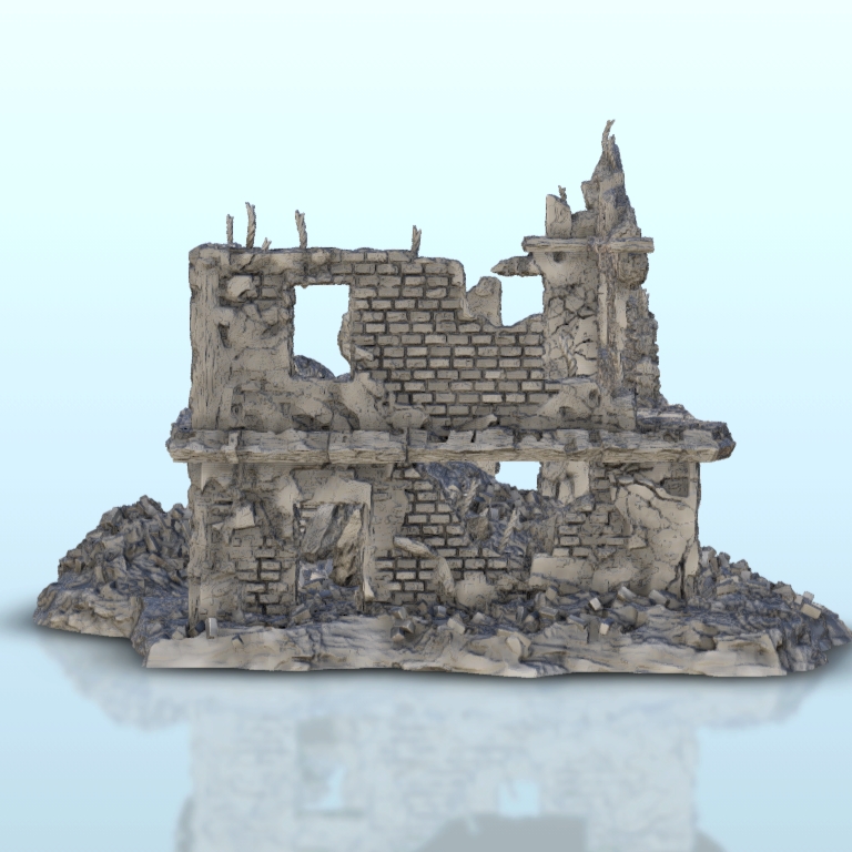 Ruined urban building 10 - WW2 Terrain scenery diaroma | 3D models ...