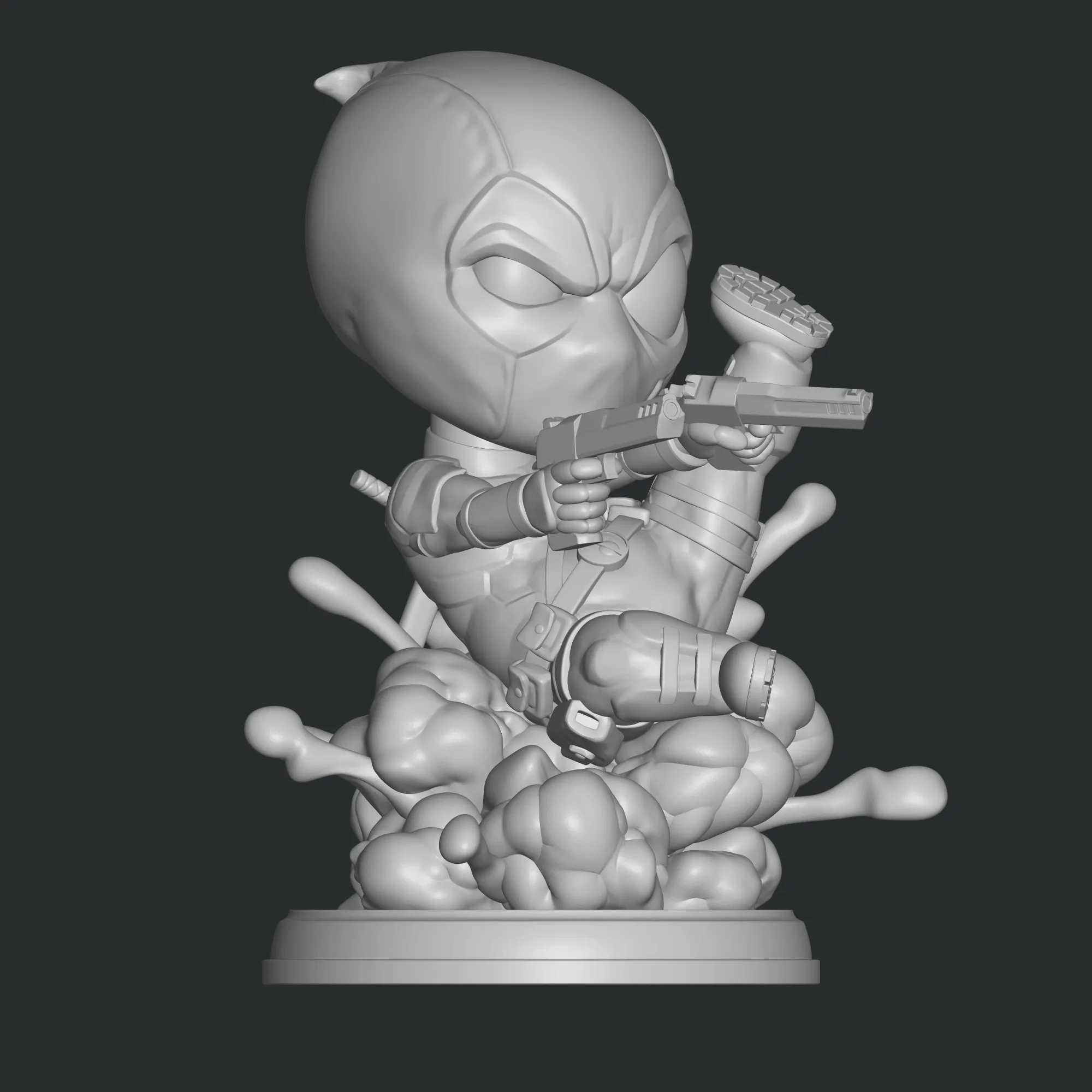 Characters & Creatures STL Download - Mini Deadpool statue stl file 3d ...