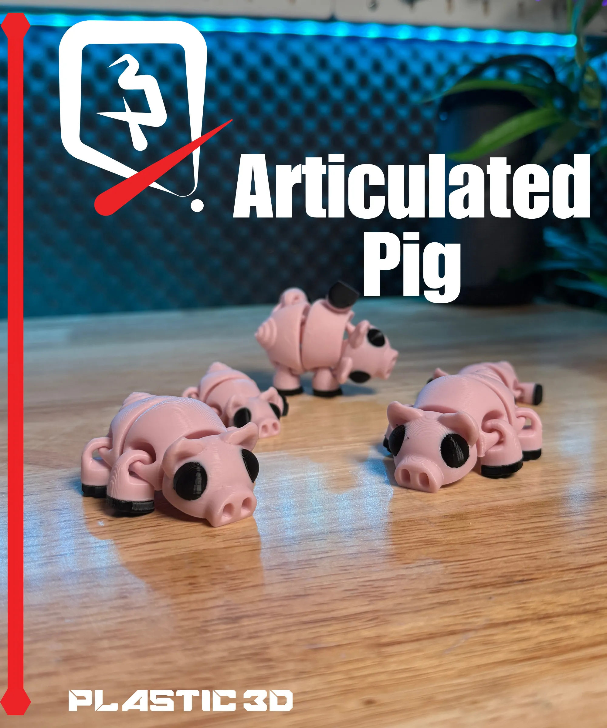 3D Printer Files | 3MF File | Oink-tastic Articulated Pig | Creality Cloud