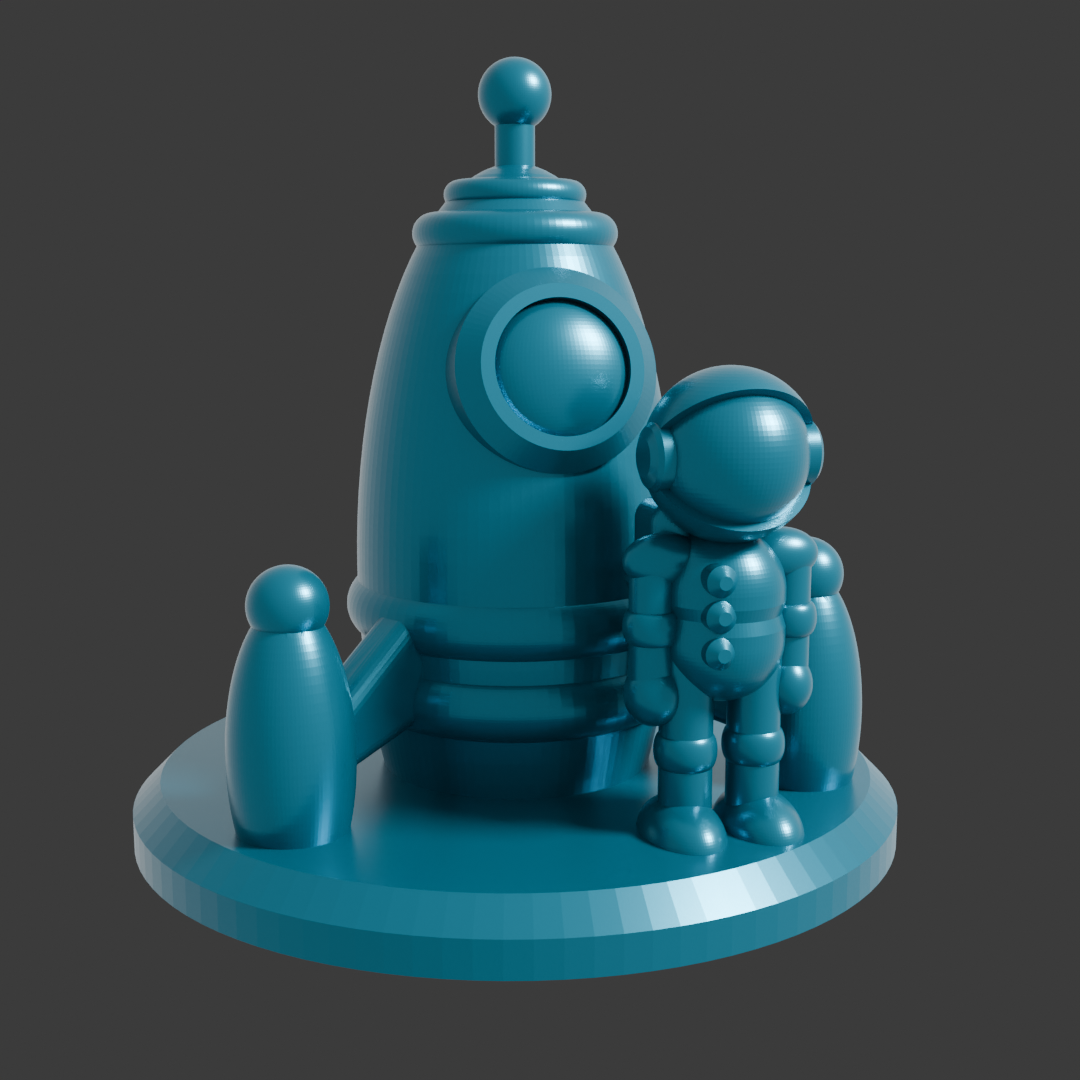 rocket spaceship and astronaut | 3D models download | Creality Cloud