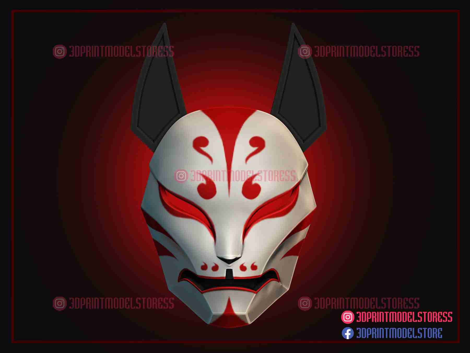 Aragami 2 Game Mask - Kitsune Mask for Cosplay Halloween | 3D models ...