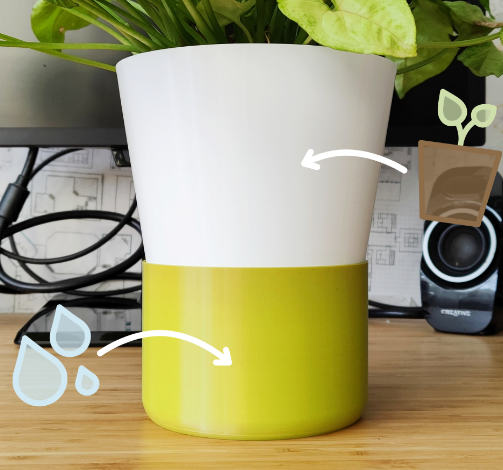 D's Self watering pot plant | 3D模型下载 | 创想云