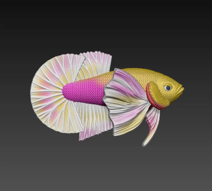 Characters & CreaturesSTL 다운로드 -BETTA FISH DUMBLE - READY FOR 3D PRINTING - Whale3DStudio