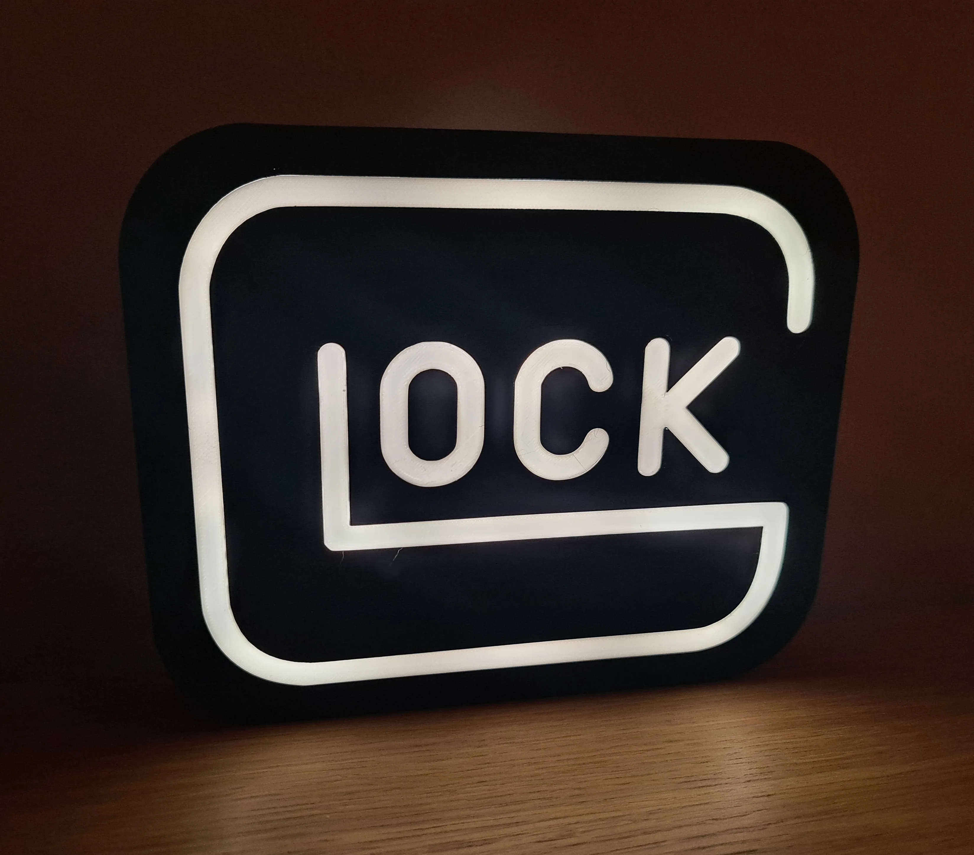Glock Lightbox Sign Wall Desk Mounted 17 17L 19 22 26 43 9mm | 3D ...