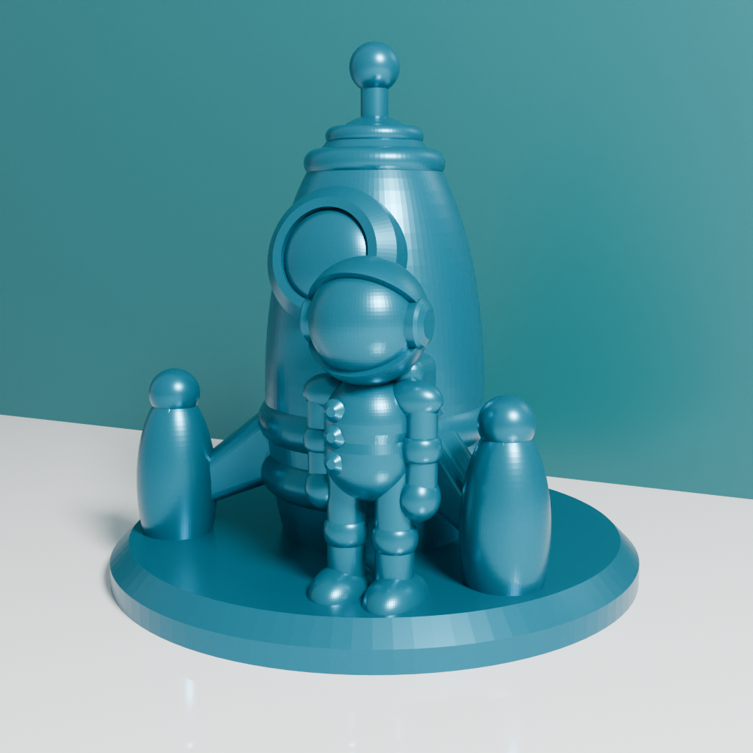 rocket spaceship and astronaut | 3D models download | Creality Cloud