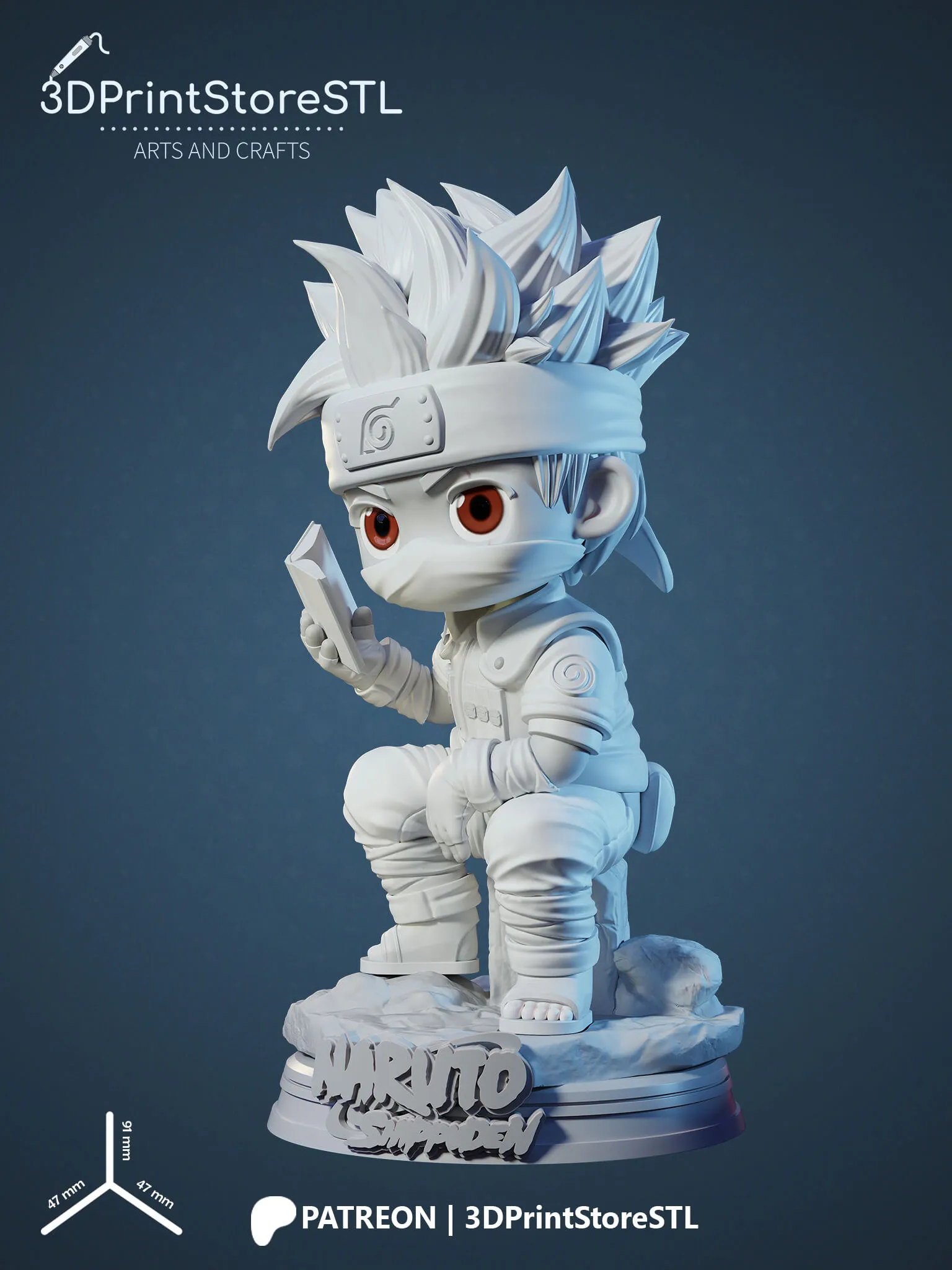 Characters & Creatures STL Download - Kakashi Chibi - Anime Fan - STL ...