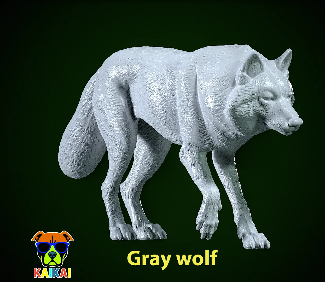 Characters & Creatures STL Download - Gray wolf mode - wolf statue ...