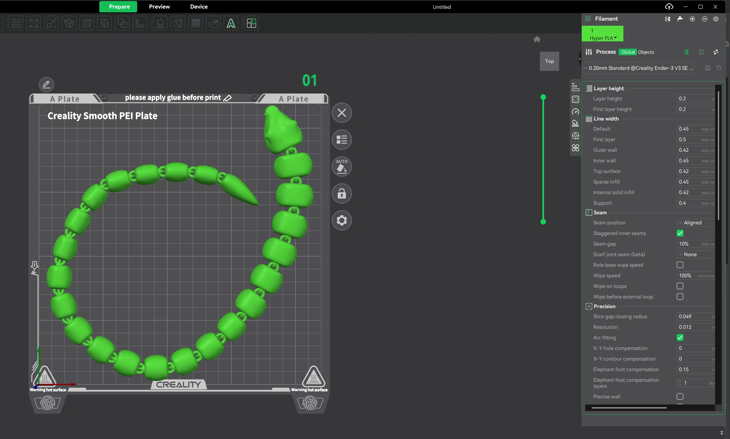 3D Printer Files | 3MF File | Super Long Smooth Snake 23 Link Articulated Print in Place ...