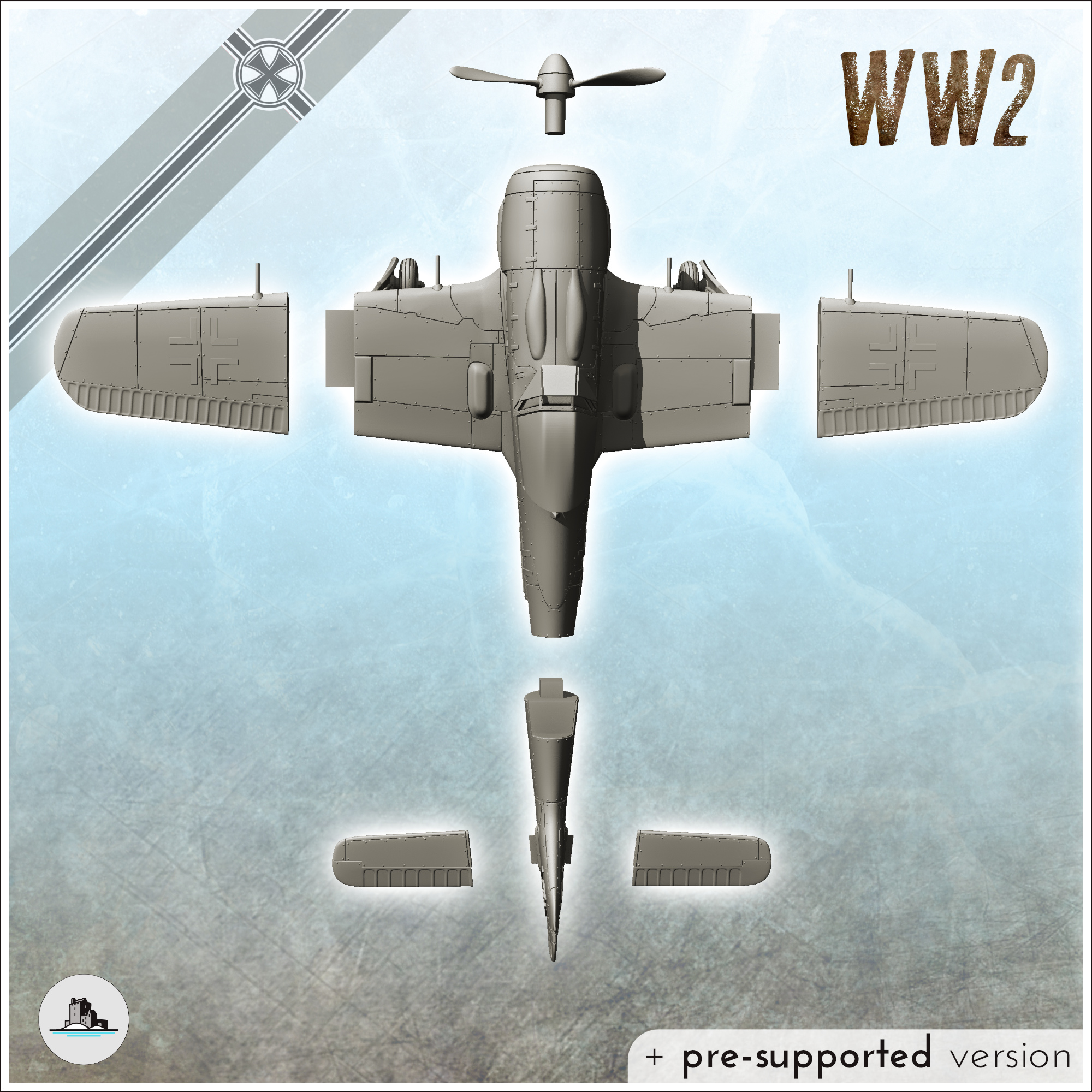 Focke-Wulf Fw 190 - WW2 Terrain plane aircraft diaroma | 3D models ...