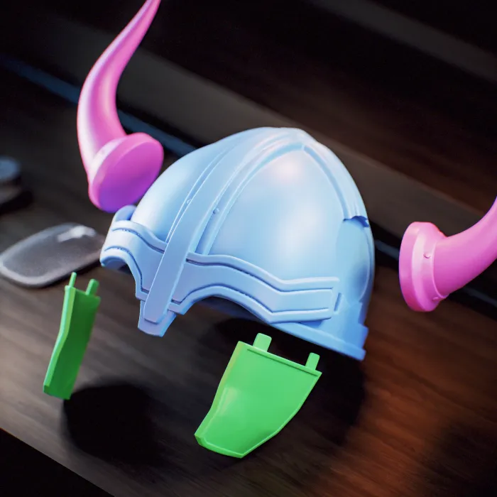 Cosplay STL Download - Real size Viking Helmet split by partsby ...
